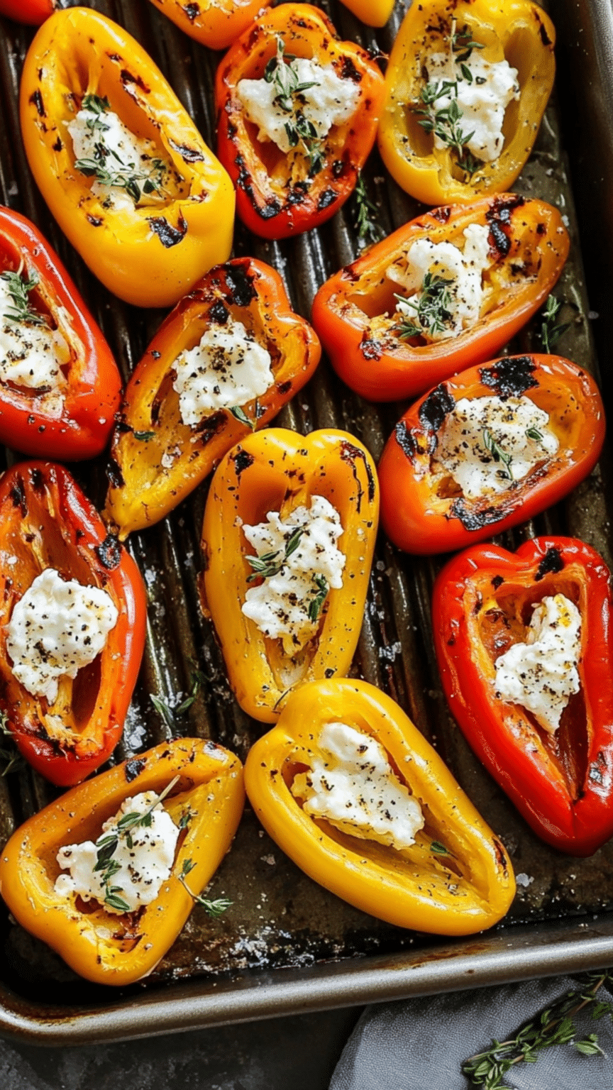 Grilled Mini Sweet Peppers with Goat Cheese: A Flavorful Charred ...