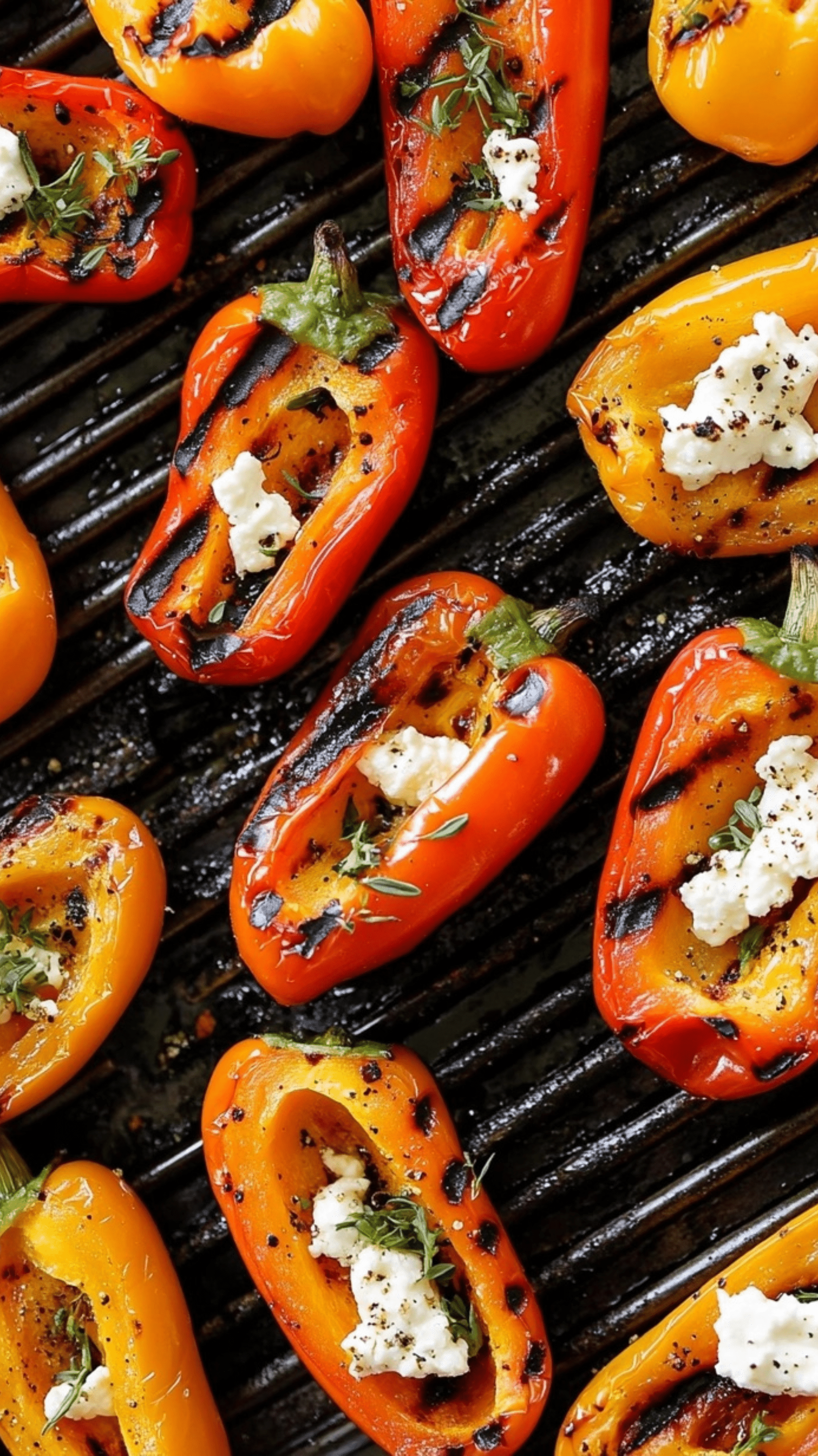 Grilled Mini Sweet Peppers with Goat Cheese: A Flavorful Charred ...
