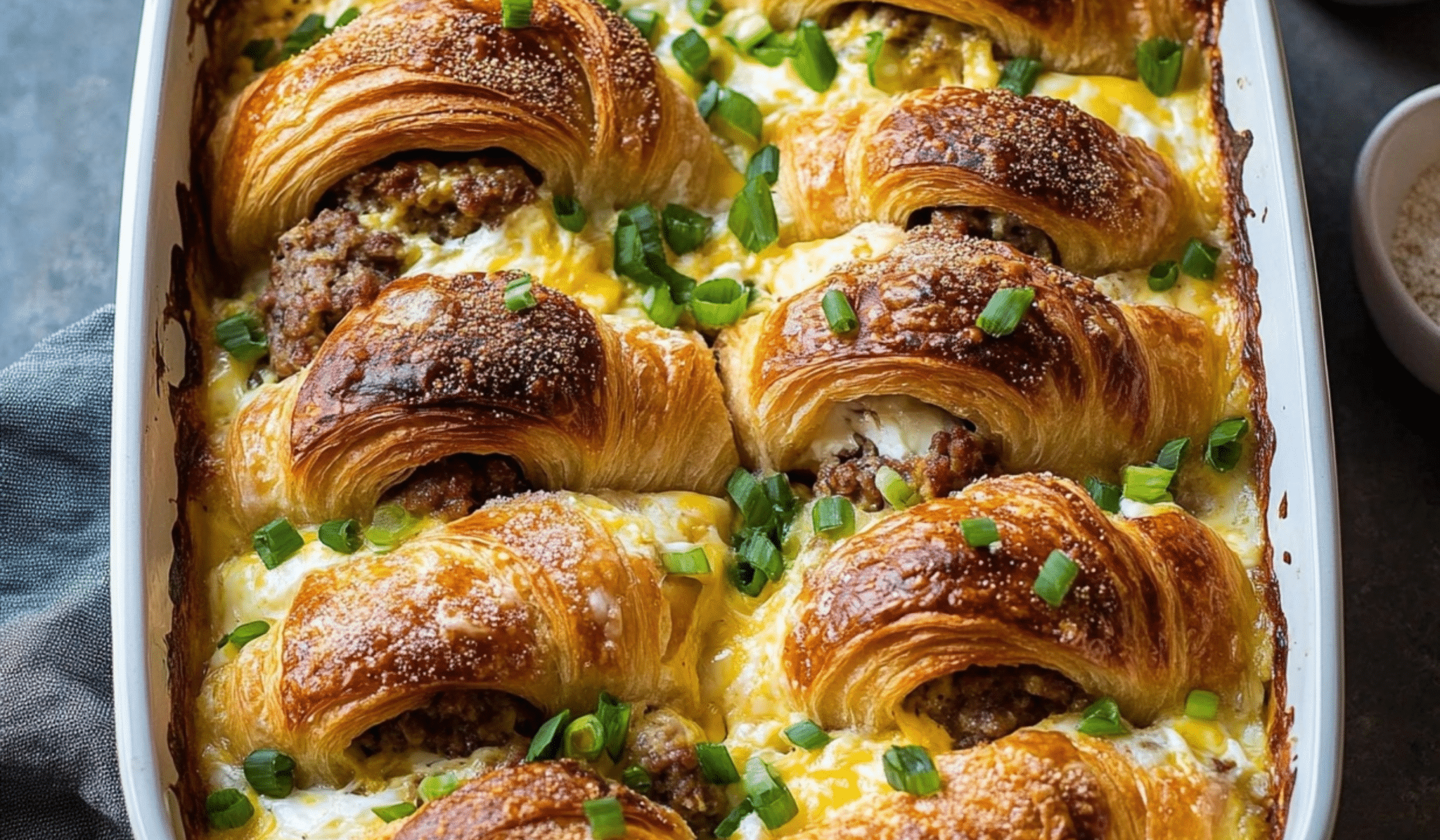 A Decadent Breakfast: Croissant Breakfast Casserole - Paula Recipes