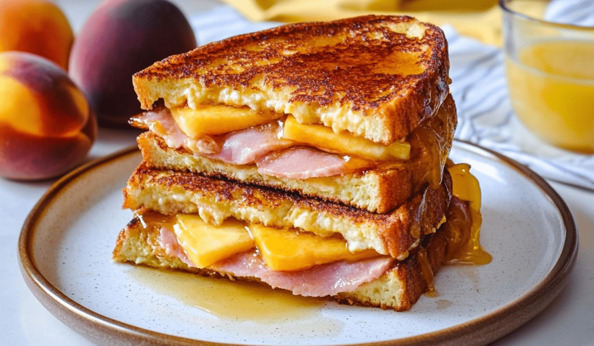 Peach and Ham Stuffed French Toast: A Decadent Brunch Delight - Paula ...