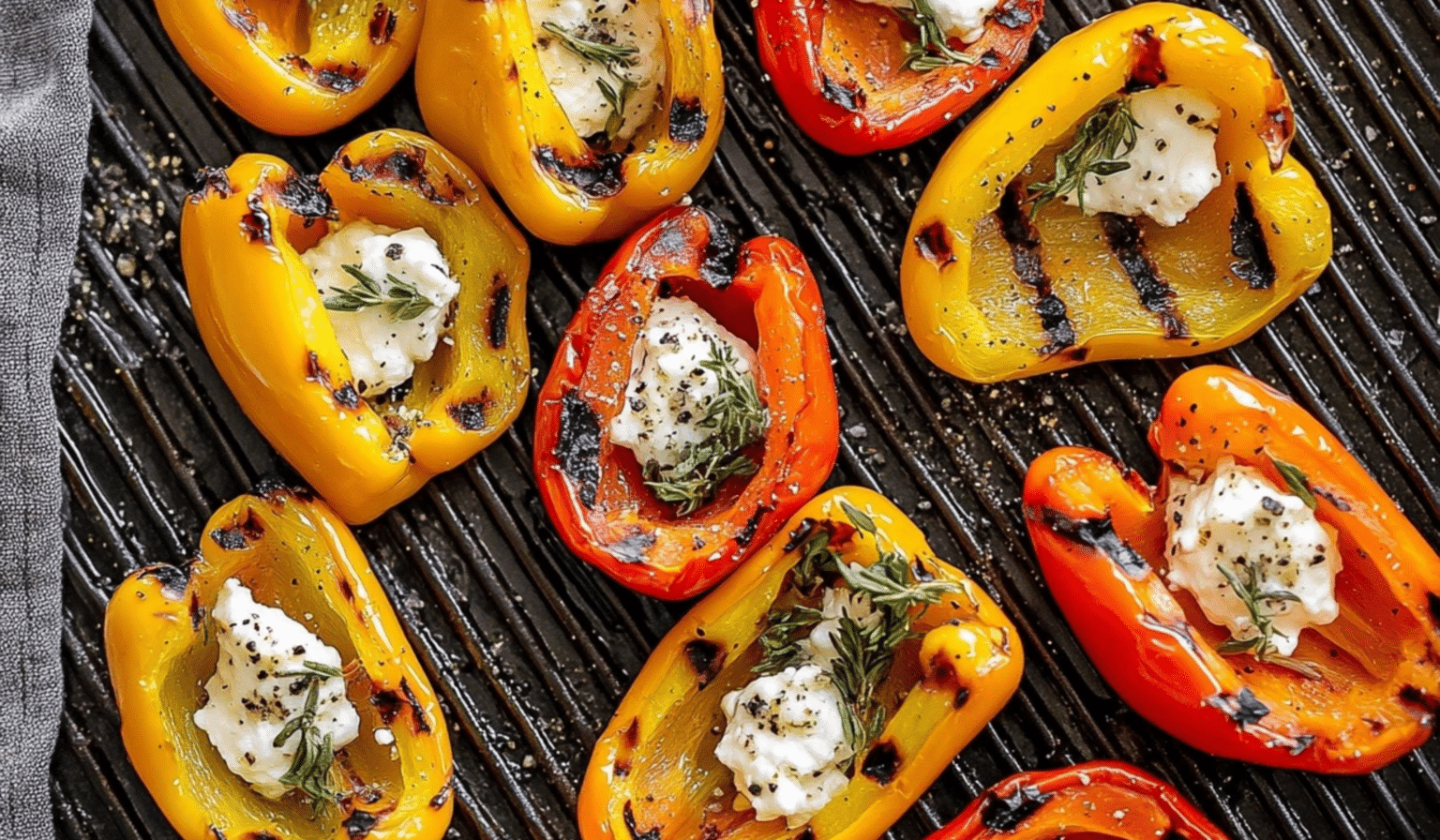 Grilled Mini Sweet Peppers with Goat Cheese: A Flavorful Charred ...