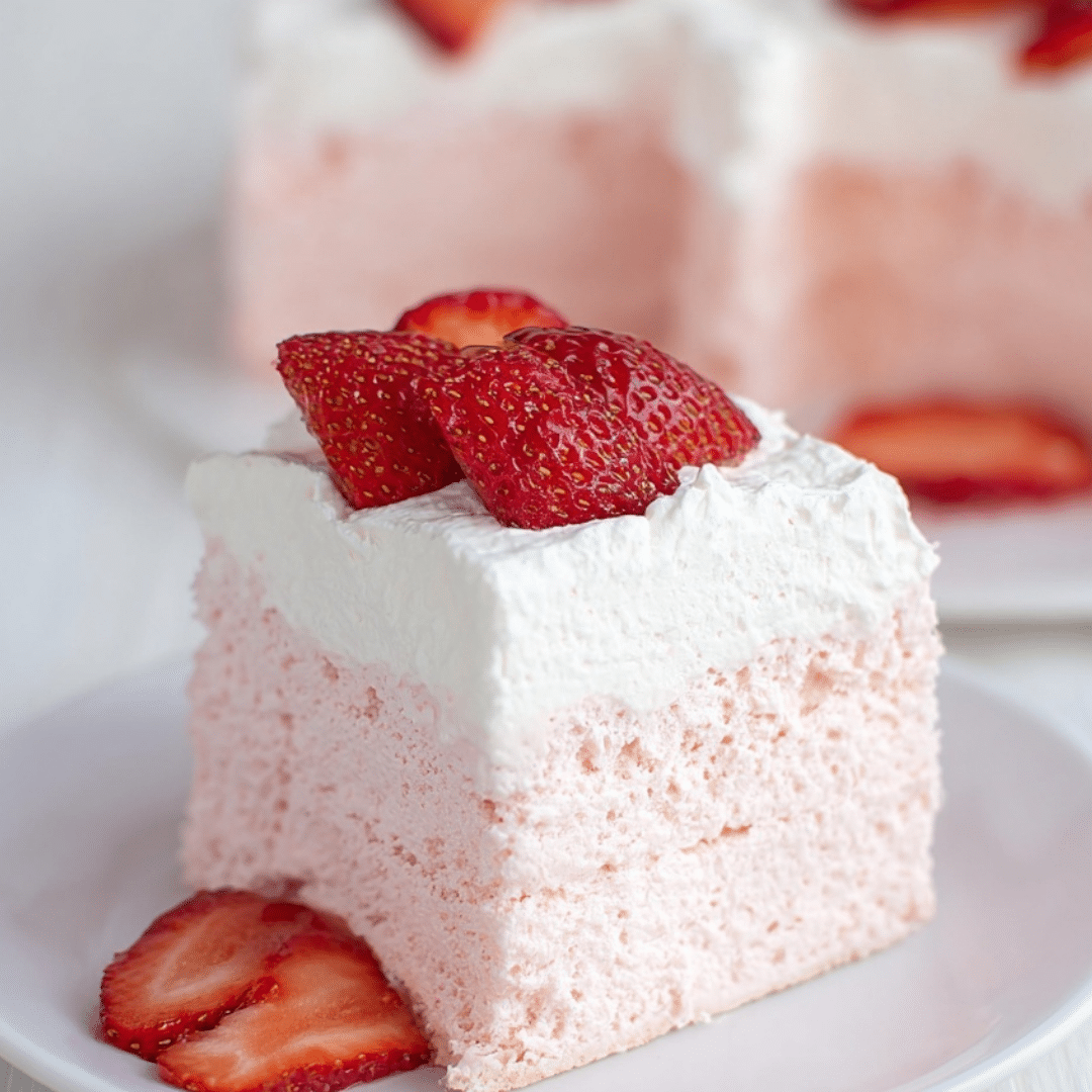 3 Ingredient No Bake Strawberry Cloud Cake – Easy 3-Step Delight